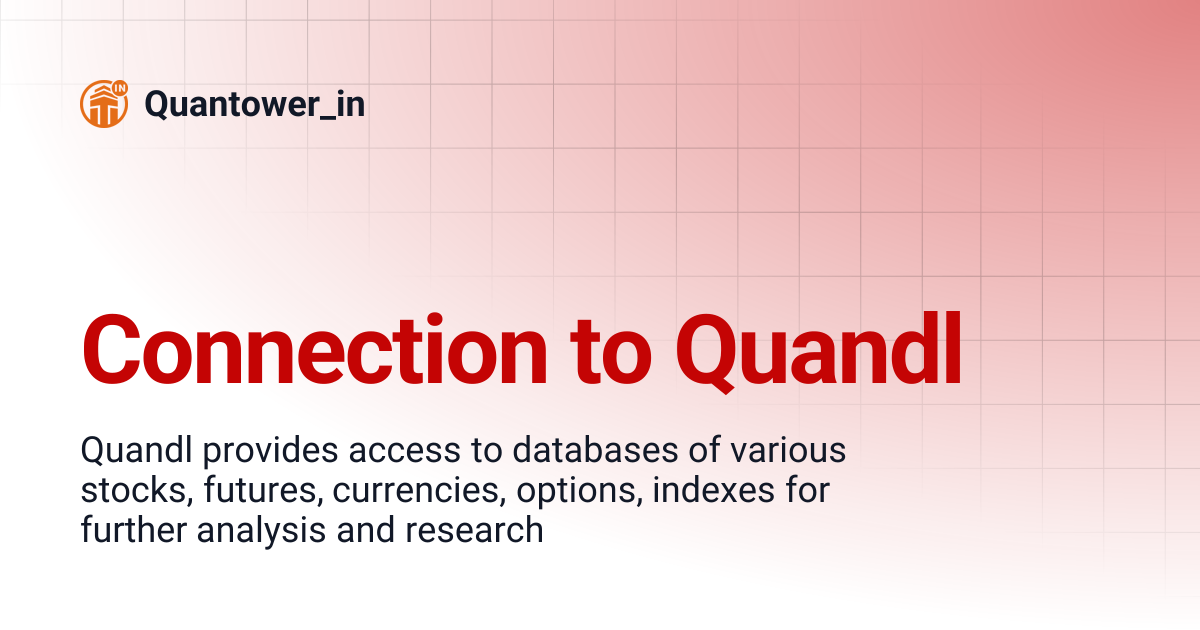 Connection to Quandl | Quantower_in