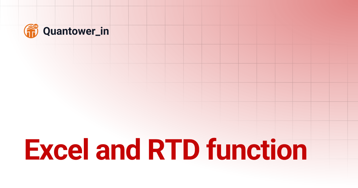 Excel and RTD function | Quantower_in